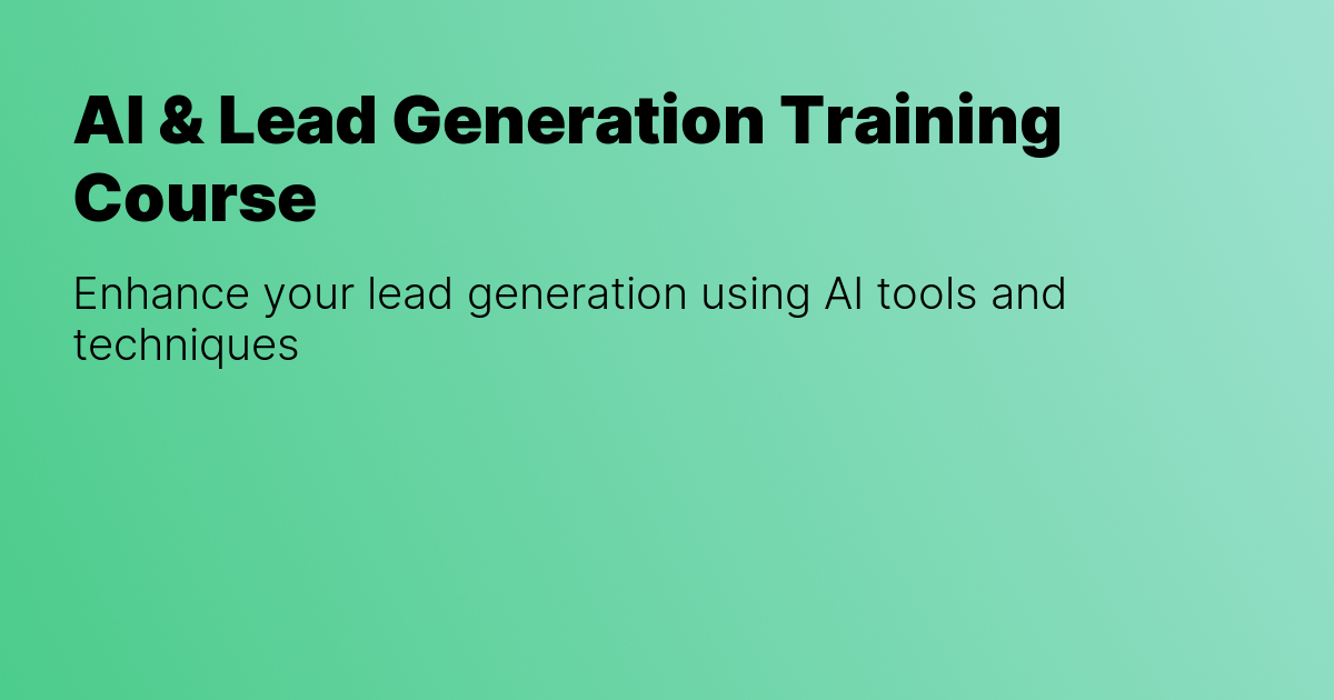 AI & Lead Generation Training Course | Click Craft Academy