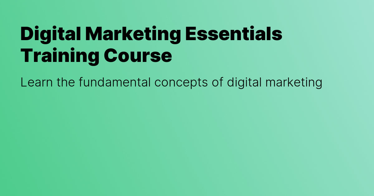 Digital Marketing Essentials Training Course | Click Craft Academy
